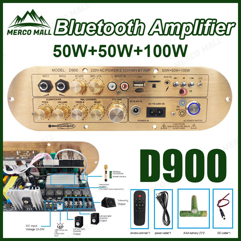 D900 2.1 Channel Bluetooth Multi-function Digital Power Amplifier Board ...