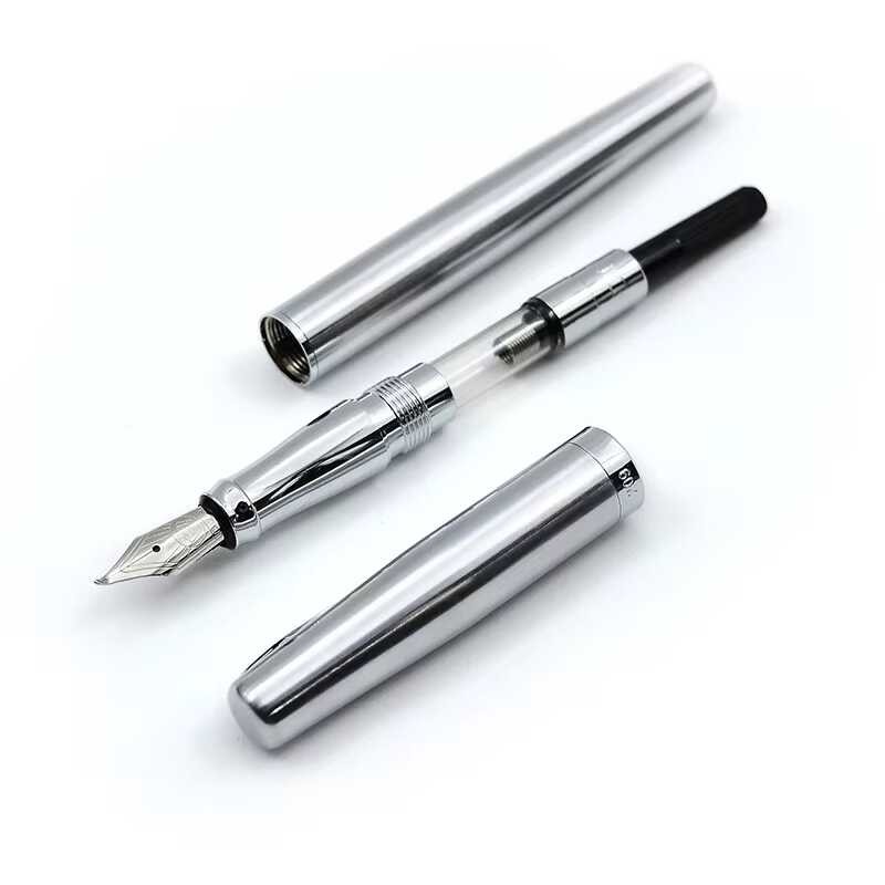 209 Black And Sier 0.8Mm Curved Tip Calligraphy Pen Metal Inking Pens ...