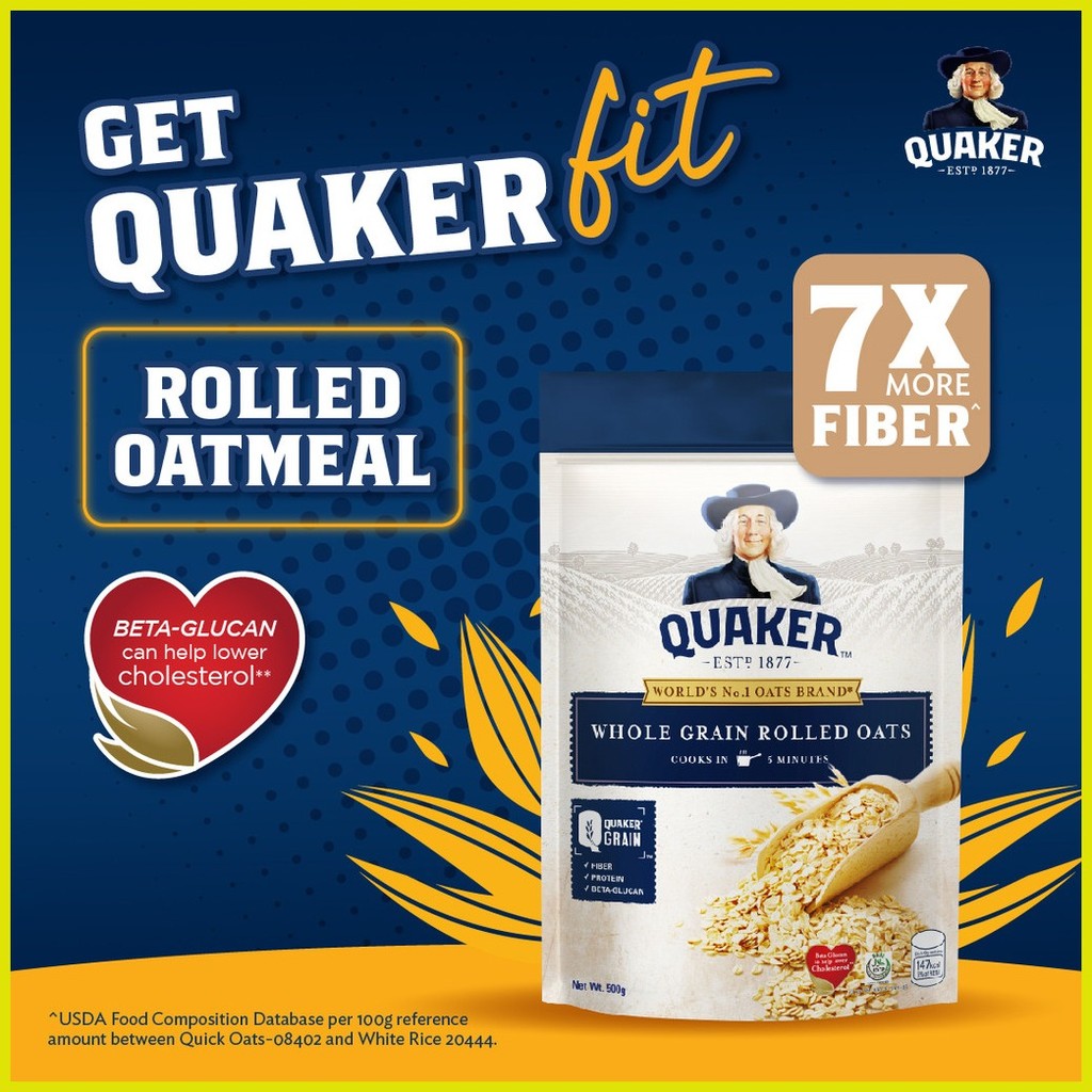 ♨ Quaker Instant Oatmeal 800g + Flavored Oatmeal Chocolate with Milk 500g + Quaker Rolled Oats ...