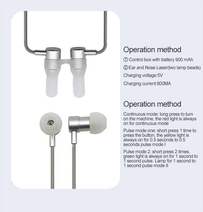 650nm Laser Therapy Tinnitus Ear Laser Therapy LLLT Irradiation Laser ...