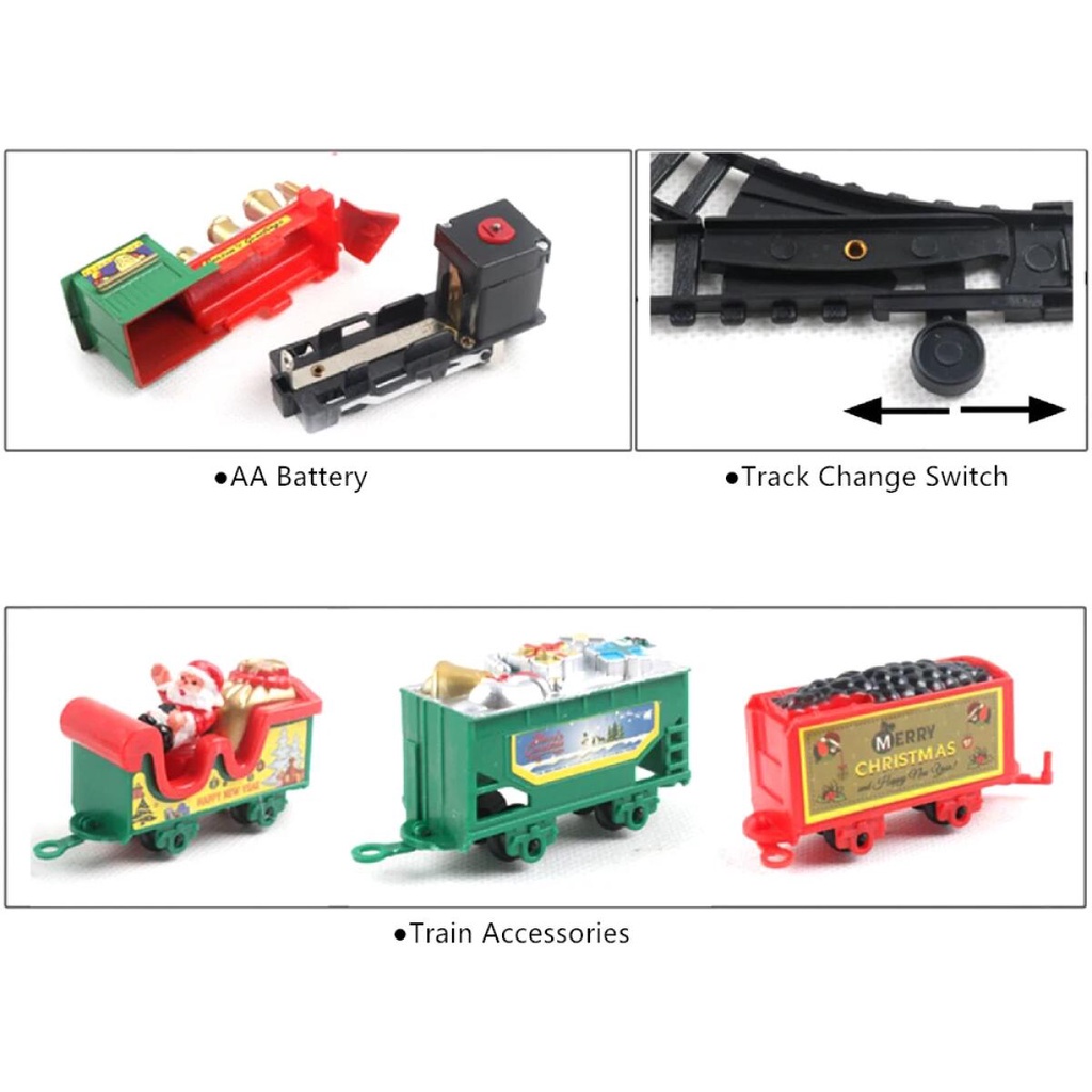 Classic Christmas Electric Rail Car Train Set With Music Light Kids Toy ...