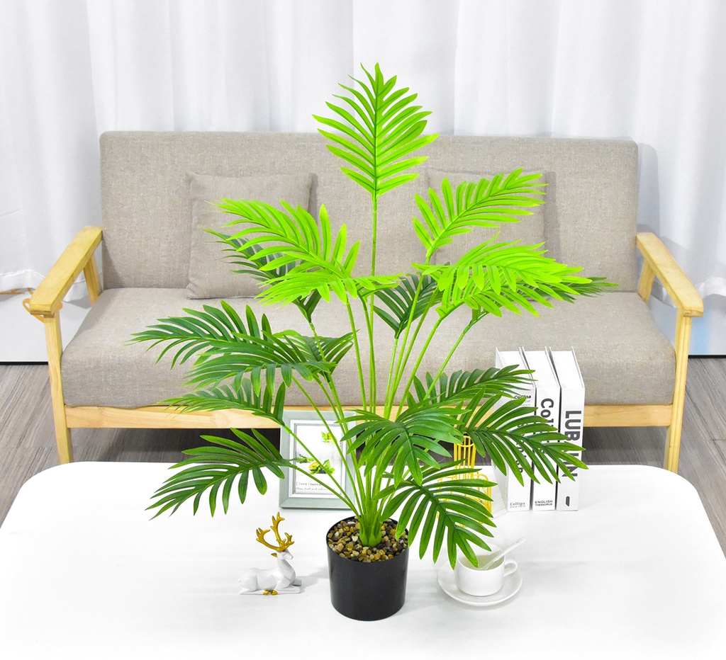 Artificial Fiddle Leaf Fig Tree in Cemented Plastic Pot, 22" Ficus ...