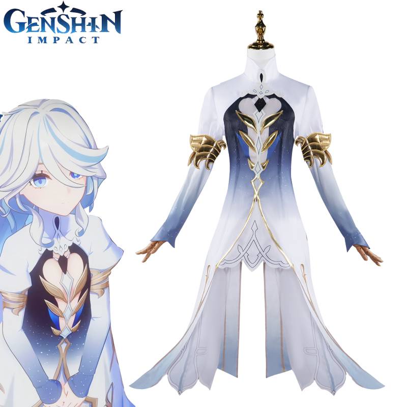 Premium Fabric Polyester Furina Cosplay Costume Set For Genshin Impact ...