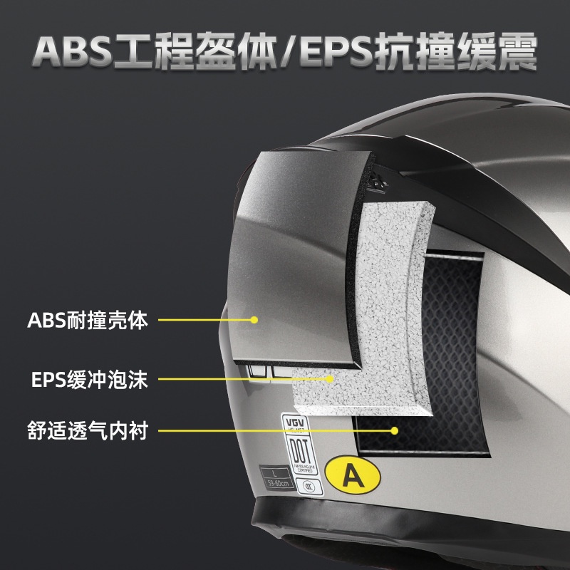 VGV Motorcycle Helmet Men's and Women's DOT Motorcycle Safety Helmet ...