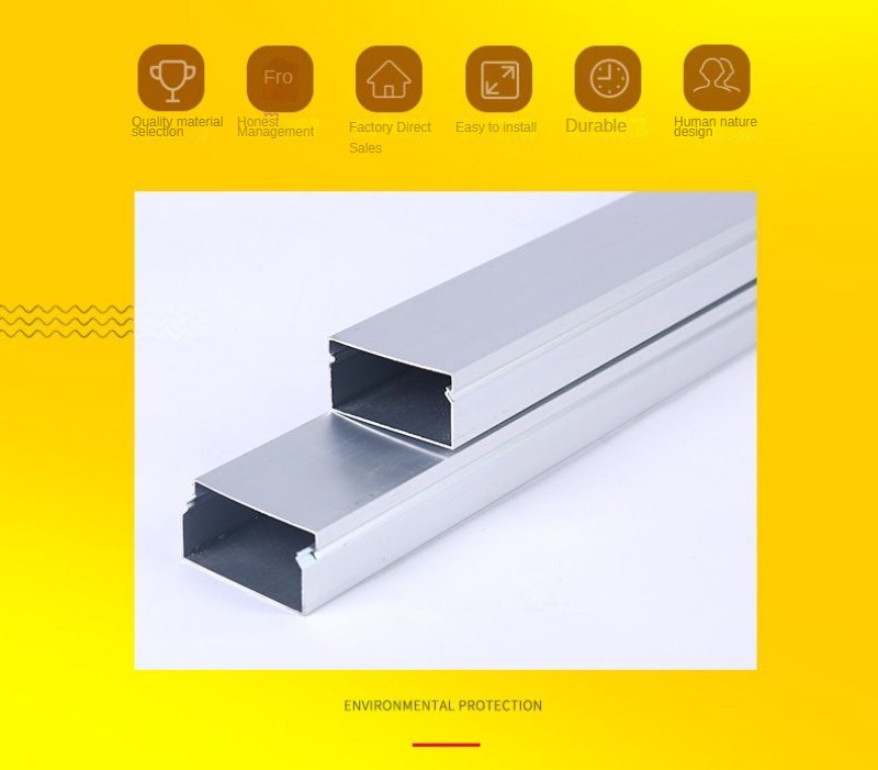 Aluminum Alloy Square Trunking Outer Open Wire Open Wire Thickened ...