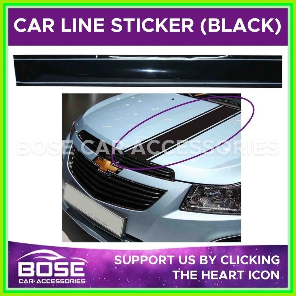 ∇ Car Hood Decals Engine Cover Rally Line Bonnet Stripe Sticker for All ...