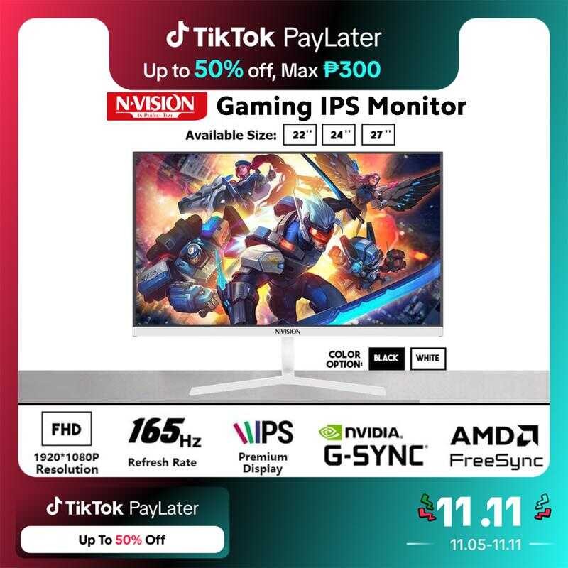Nvision 22 / 24 27 Inch IPS Monitor 100Hz Frameless Flat FHD Gaming For ...