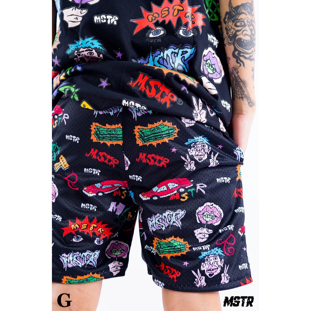 MSTR CO - GOLD COLLECTION"FULL PRINT" MESH SHORT (BLACK) | Shopee ...