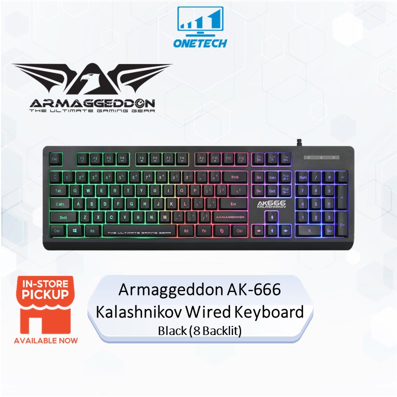 Armaggeddon AK-666/AK-666X Kalashnikov Wired Keyboard - 8 Backlit ...