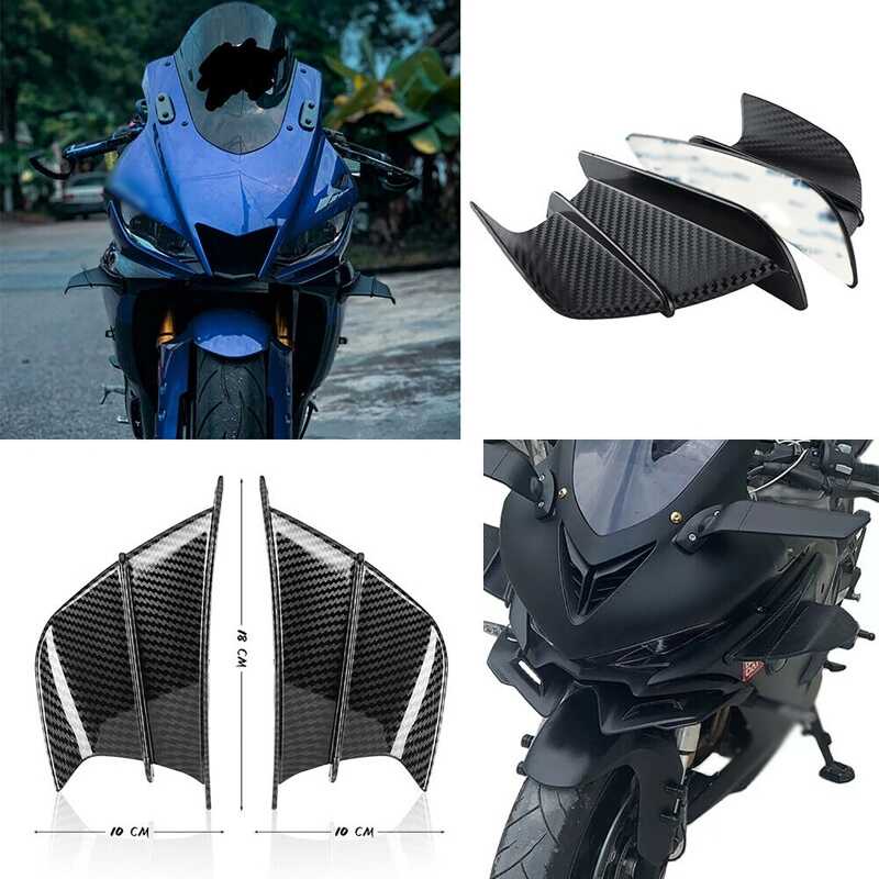 1Pair Universal Aerodynamic Spoiler Motorbike Modified Rear Wing ...