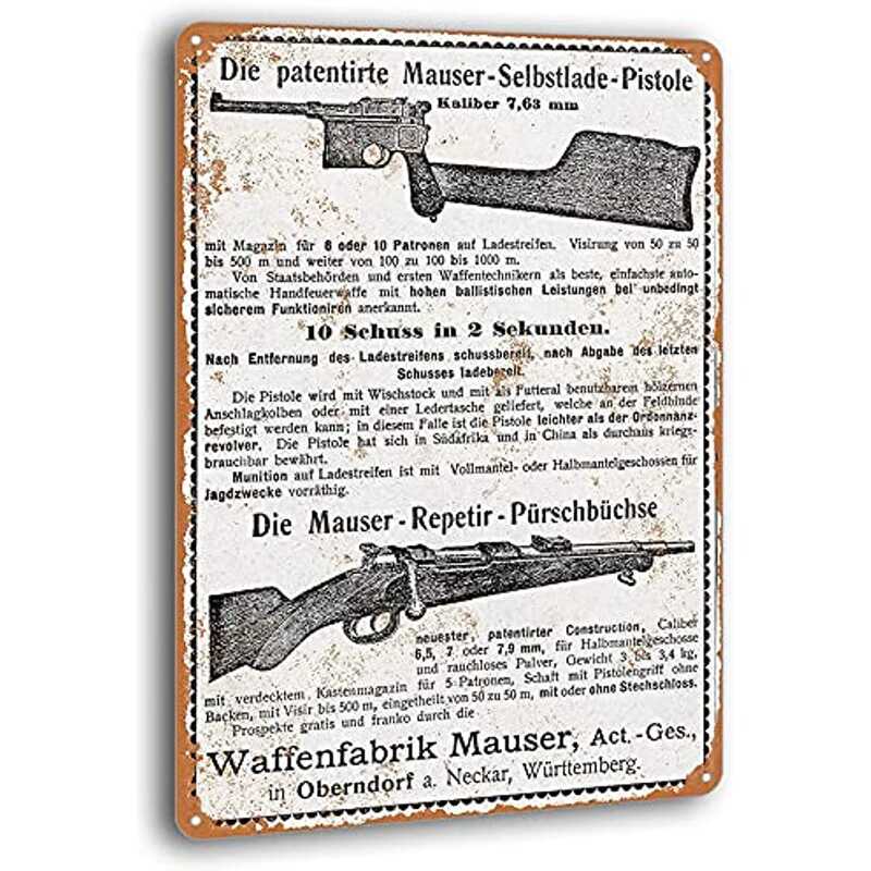 Fabric Waffenfabrik Mauser Rifles and Pistols Metal Sign Poster Gym ...