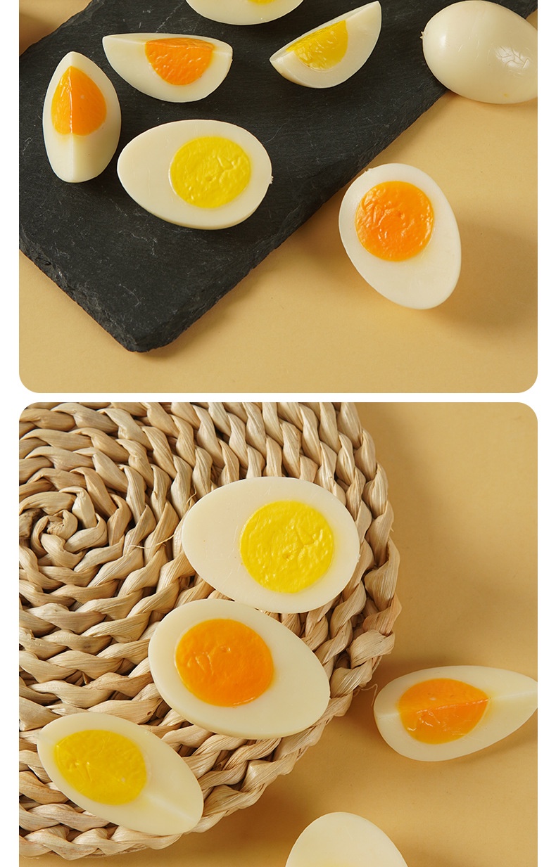 PVC Fake Eggs Food Model Funny Artificial Soft Boiled Egg Photo Props ...