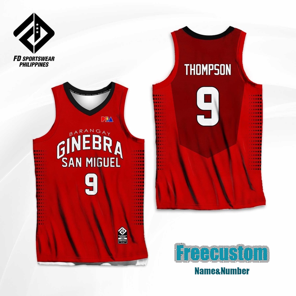 Free customization 】BRGY. GINEBRA RED THOMPSON BROWNLEE MALONZO GRAY ...