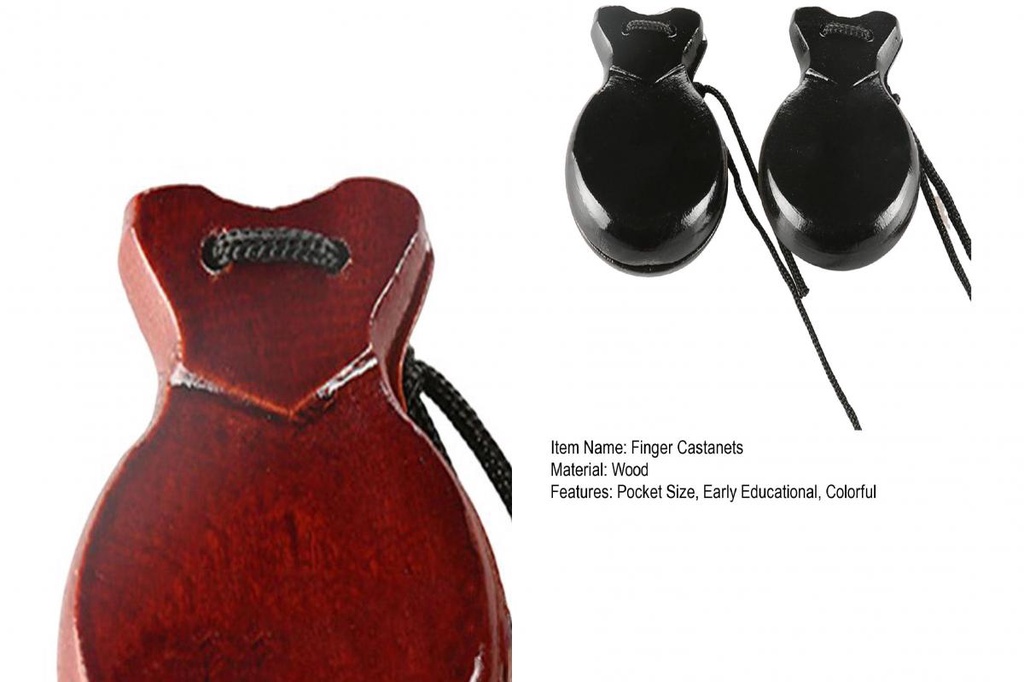 Musical Instrument Finger Castanets Kids Wooden Castanets Toy Set Fun ...
