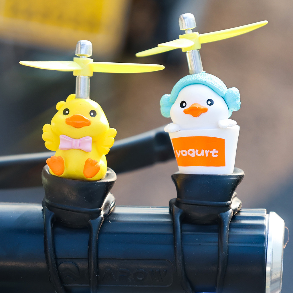 Cute Little Yellow Duck Motorcycle Riding Handlebar Decoration Toy with ...