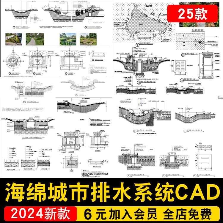 Rainwater Garden Sponge City Ground Drainage System CAD Construction ...