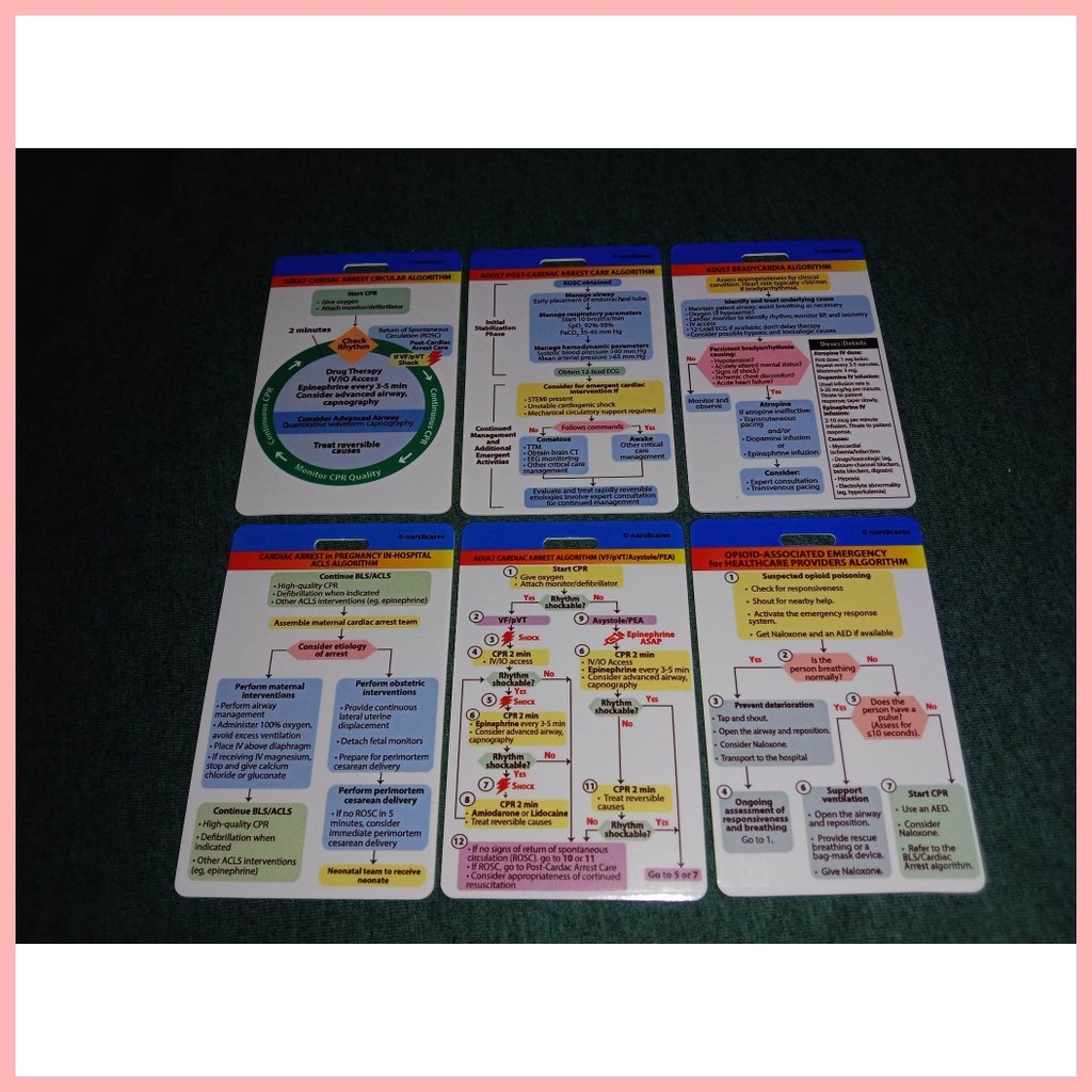 ︎ ⭐ SET 6: ADULT BLS and ADULT Cardiac Arrest Algorithm (6 CARDS ...