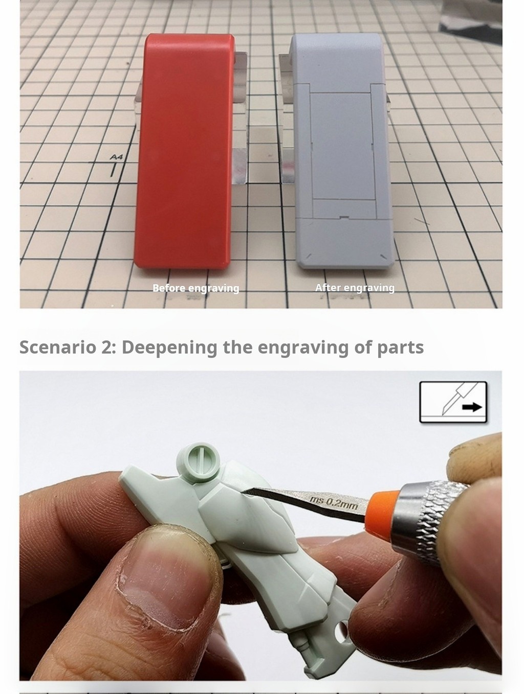 0.15mm 3mm High Quality Model Metal Engraving Knife Push knife MOSHI MS048 for Gundam Gunpla GK ...