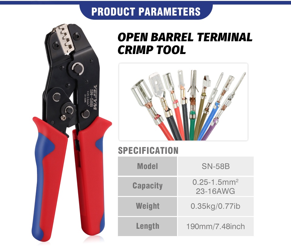 Ratcheting Crimping Tool Set with 8 Changeable Jaws for Dupont, JST ...