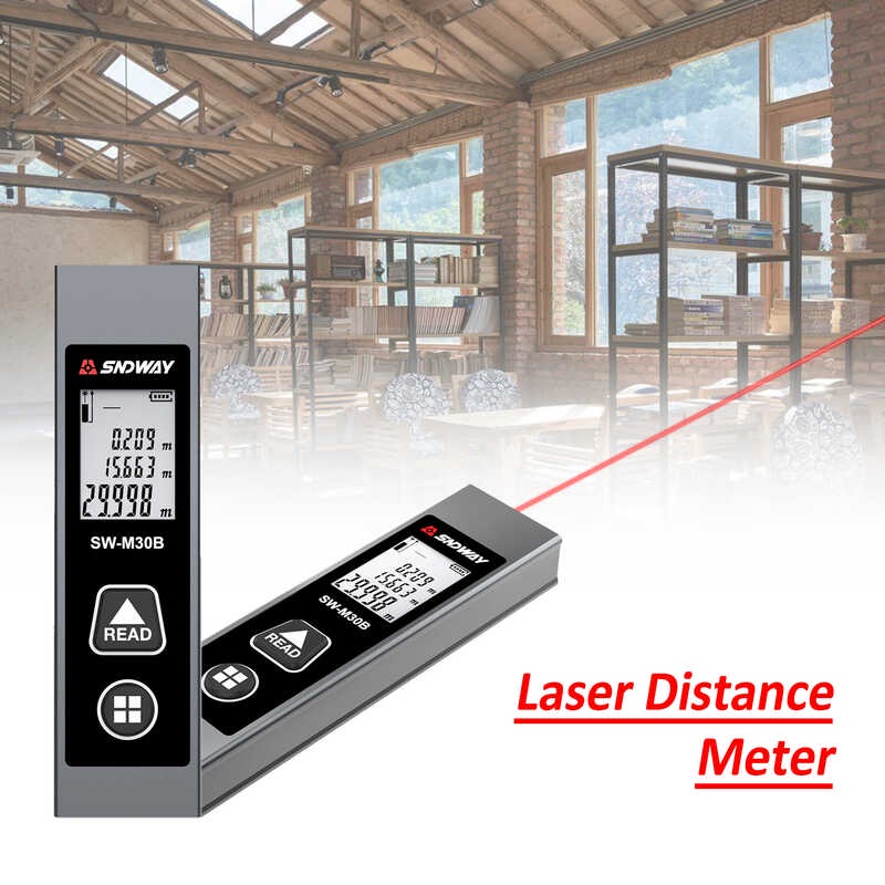 Laser Distance Meter Handheld Rangefinder Digital Distance Measuring ...