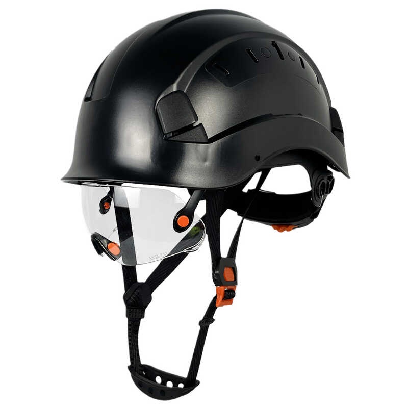 ong Type Construction Safety Helmet With Built In Glasses For Engineer ...