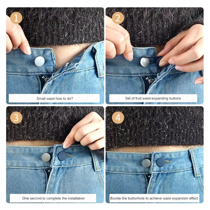 5PCS Jeans Button Adjustable Detachable Waist Extension Buckle Pants ...