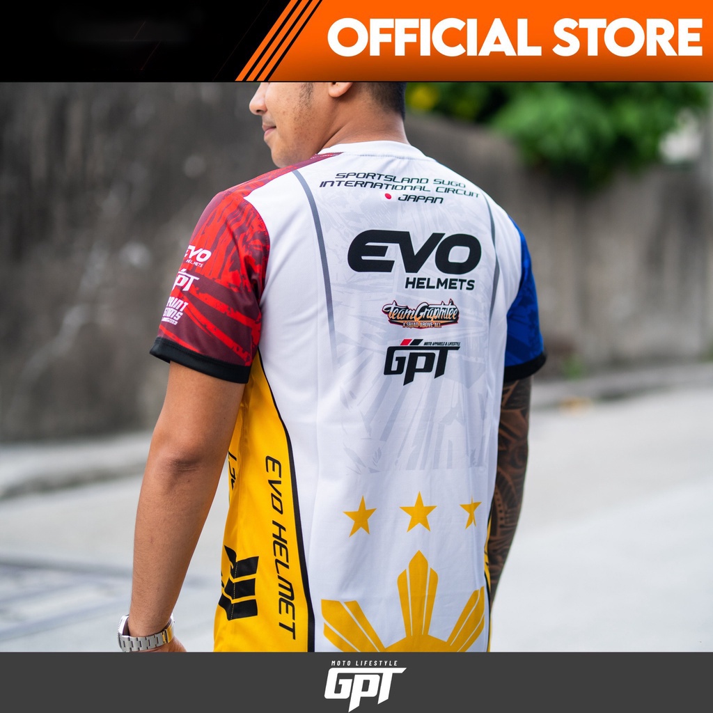 GPT MERCH - EVO SUBLI SHIRT VICTORY LAP BLU/WHT/RED | Shopee Philippines