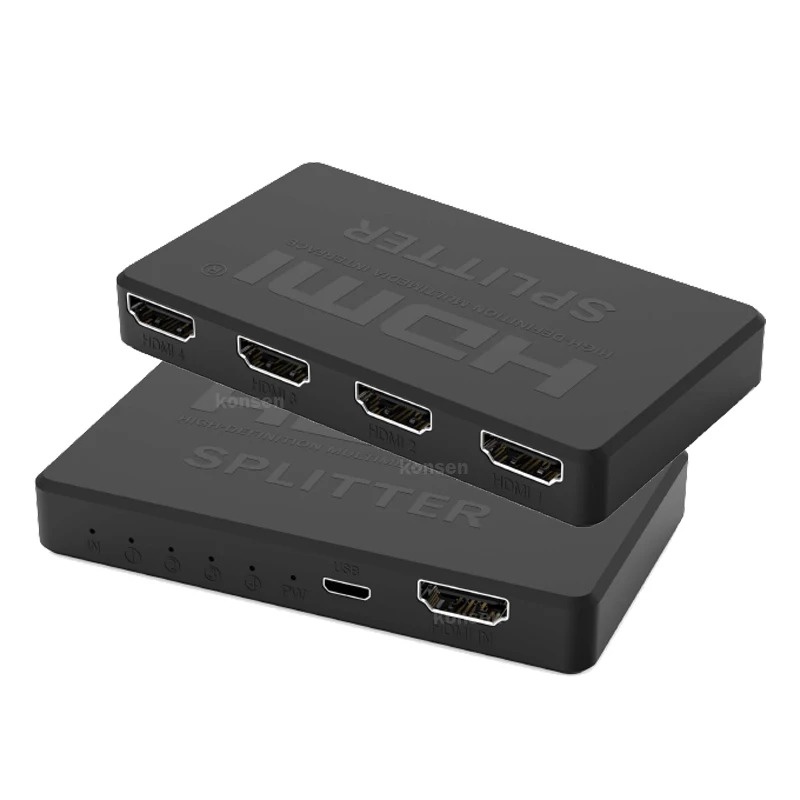 1x4 HDMI Splitter 4K HDMI Splitter Video Distributor 1 Input 4 Outpot ...