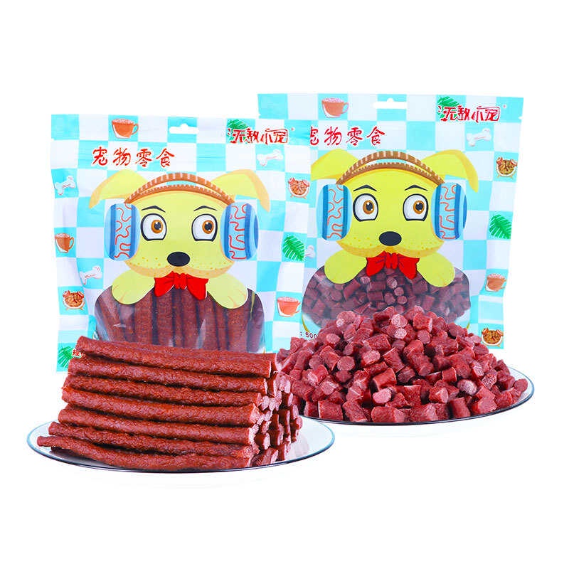 Food Pet Dog Snacks Beef Cube Molar Training Reward Beef Strips 500G ...