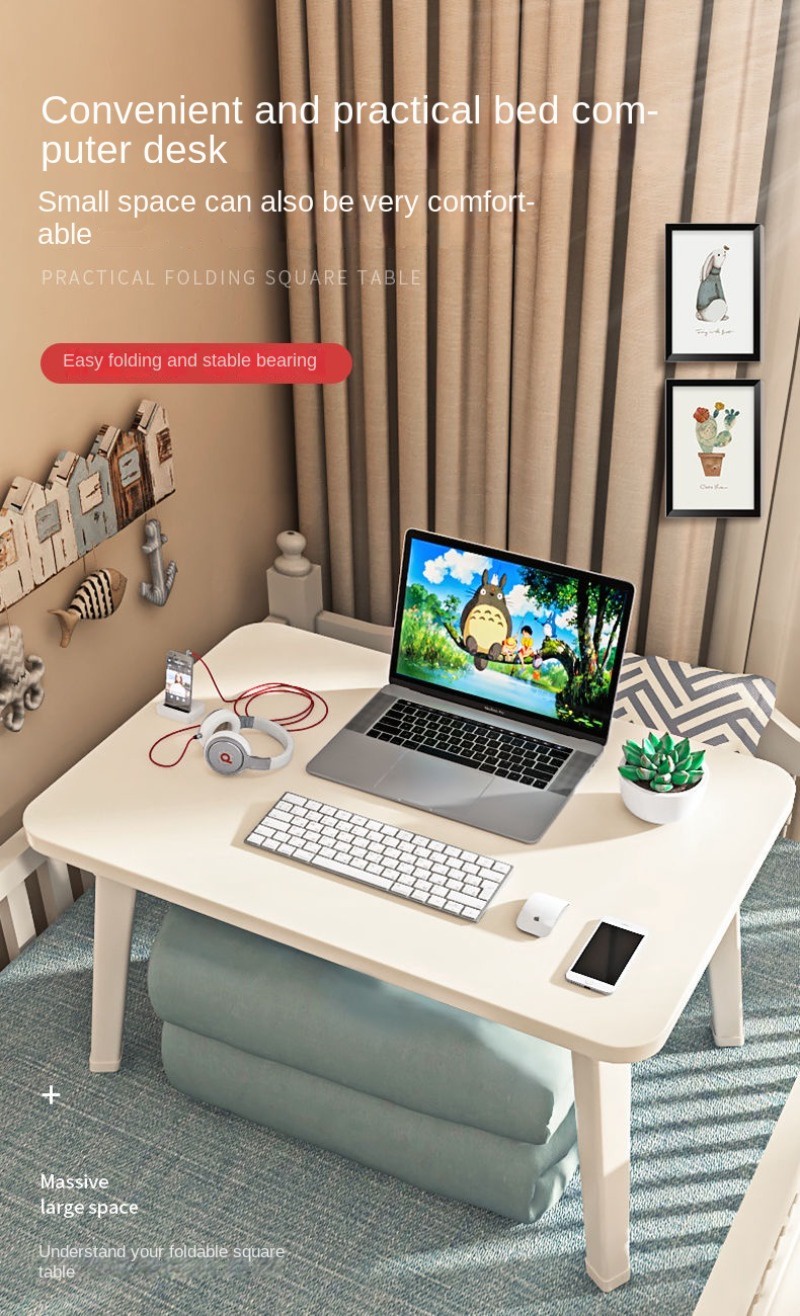 Heightened Bed Desk Small Table Bay Window Foldable Bedroom Sitting ...