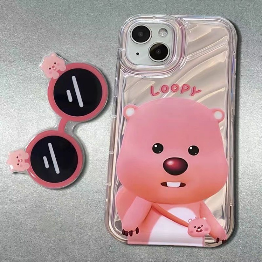 Loopy Glasses 3D Holder + Laser Phone Case for iPhone 15 14 13 12 11 ...