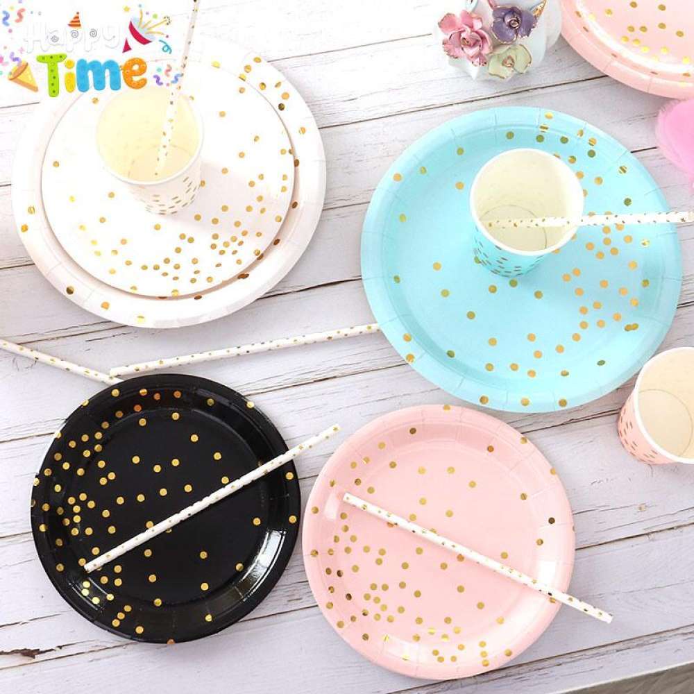 Party Disposable Plates And Spoon Plastic Fork Spoons Knife Paper Candy ...