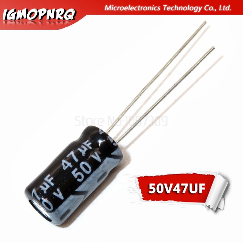 50pcs electrolytic capacitor 50V47UF volume 47uf 50v 6*12MM | Shopee ...