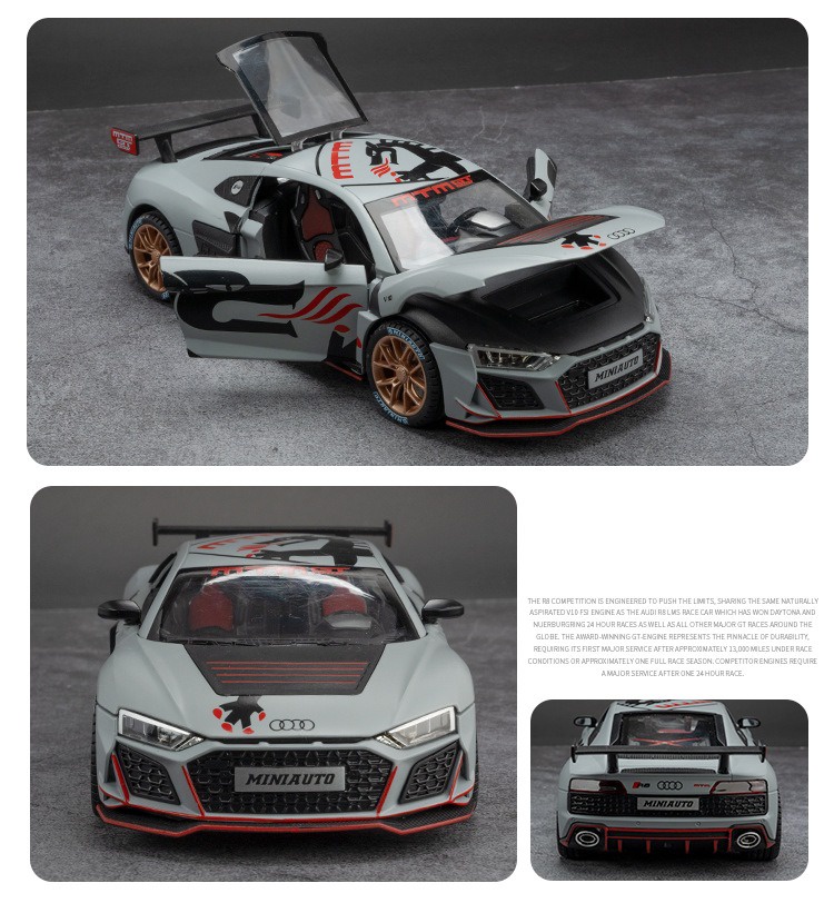 1:24 Scale Diecast Audi R8 Track Edition Sports Car Alloy Car Model ...
