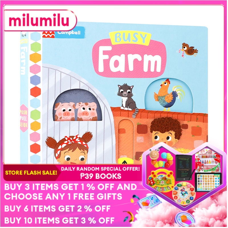 milu Picture Book Busy Farm Children's Agency Operation Book Toy Board ...