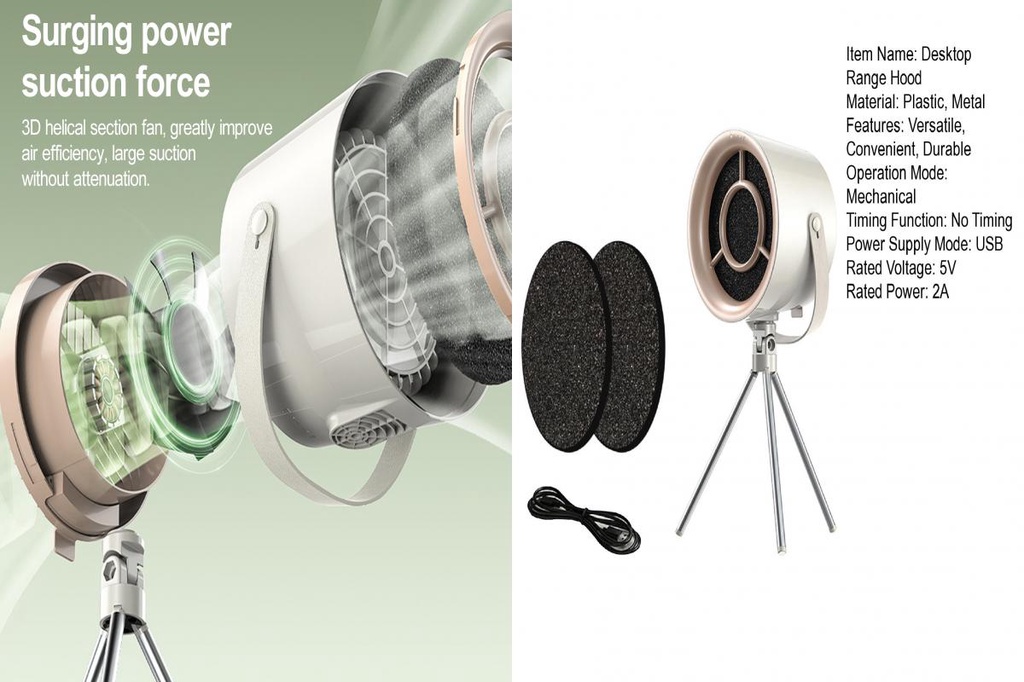 Dottam| Usb Desktop Range Hood Detachable Kitchen Hood Portable Usb ...