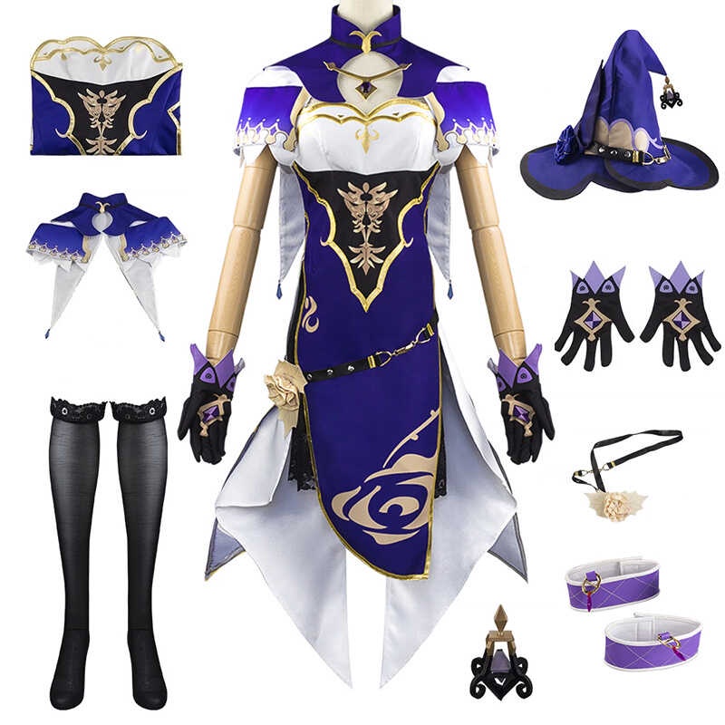 Game Genshin Impact Lisa Minci Cosplay Costume Lisa Wig The Librarian ...