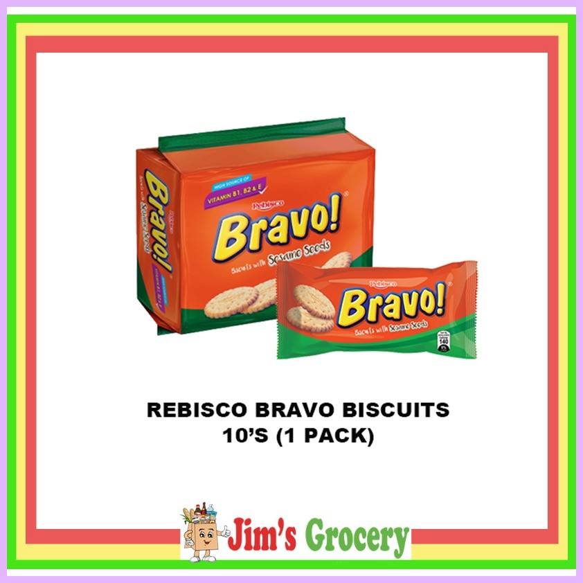 JIMS REBISCO BRAVO BISCUITS WITH SESAME SEEDS 10PCS (1 pack) | Shopee ...