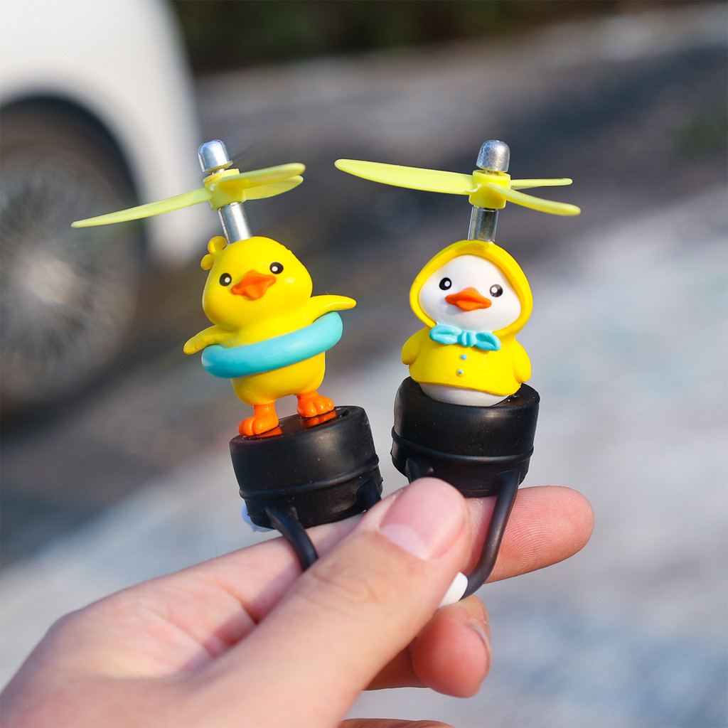 Cute Little Yellow Duck Motorcycle Riding Handlebar Decoration Toy with ...