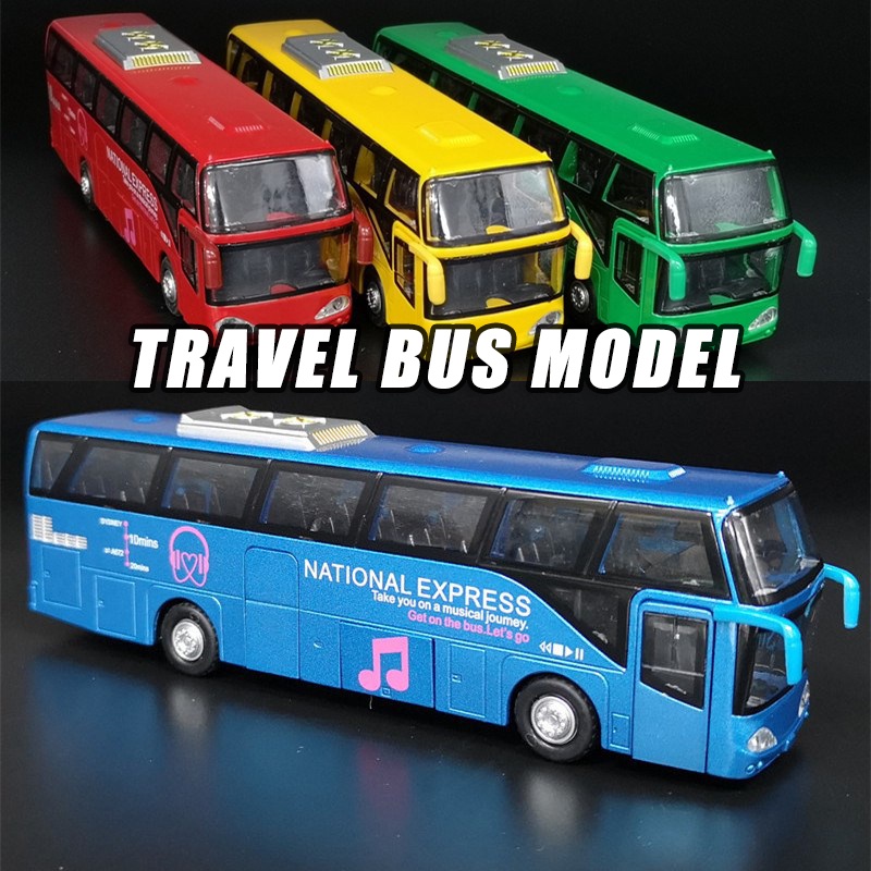 Travel Bus Model Alloy Model Car Diecast Scale Vehicle Model Toy Sound ...