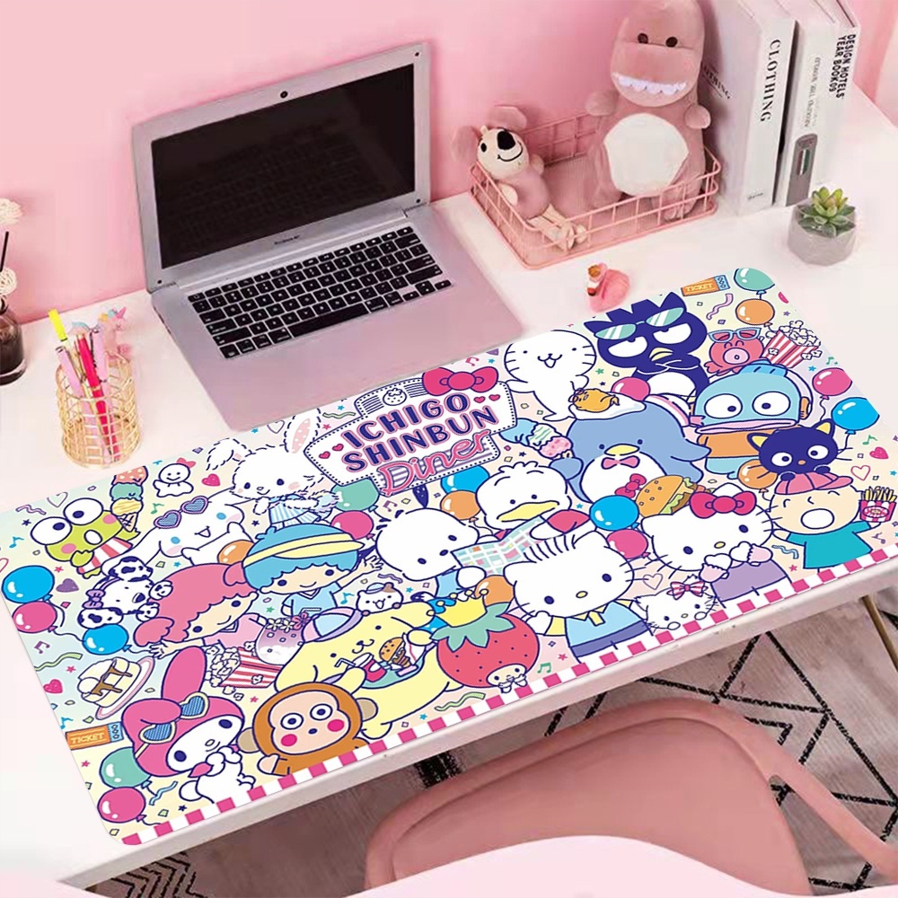 Cute Hello Kitty Mouse Pad Large Anime Kawaii Gaming Keyboard Mousepad ...