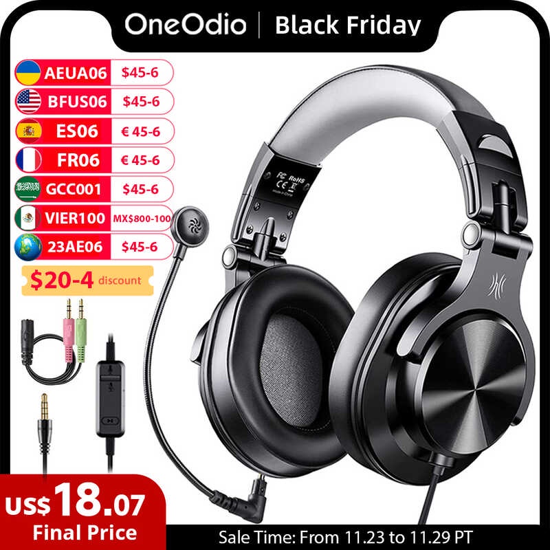 Oneodio A71D Wired Headset Gamer 3.5 mm Over-Ear Gaming Headphones With ...