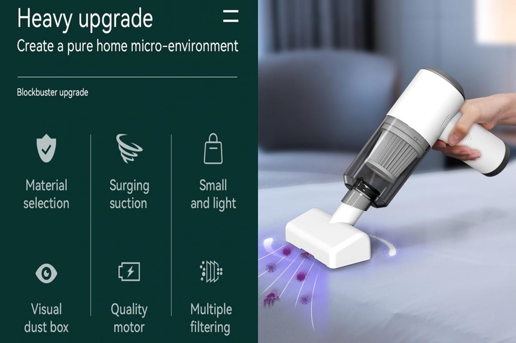 SOU_ ABS Auto Vacuum Cleaner Home Supply Mini Handheld Car Vacuum ...