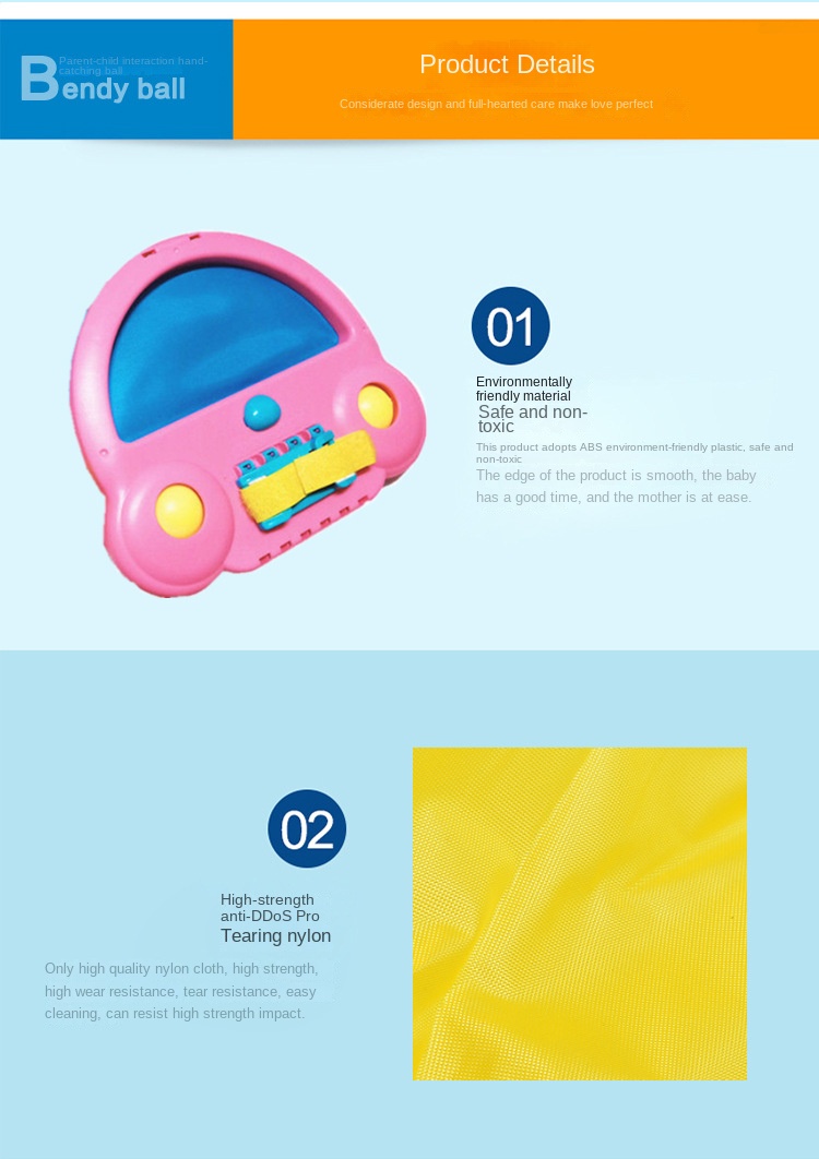 Children's hand catch ball/elastic toss and catch double ball catch ...