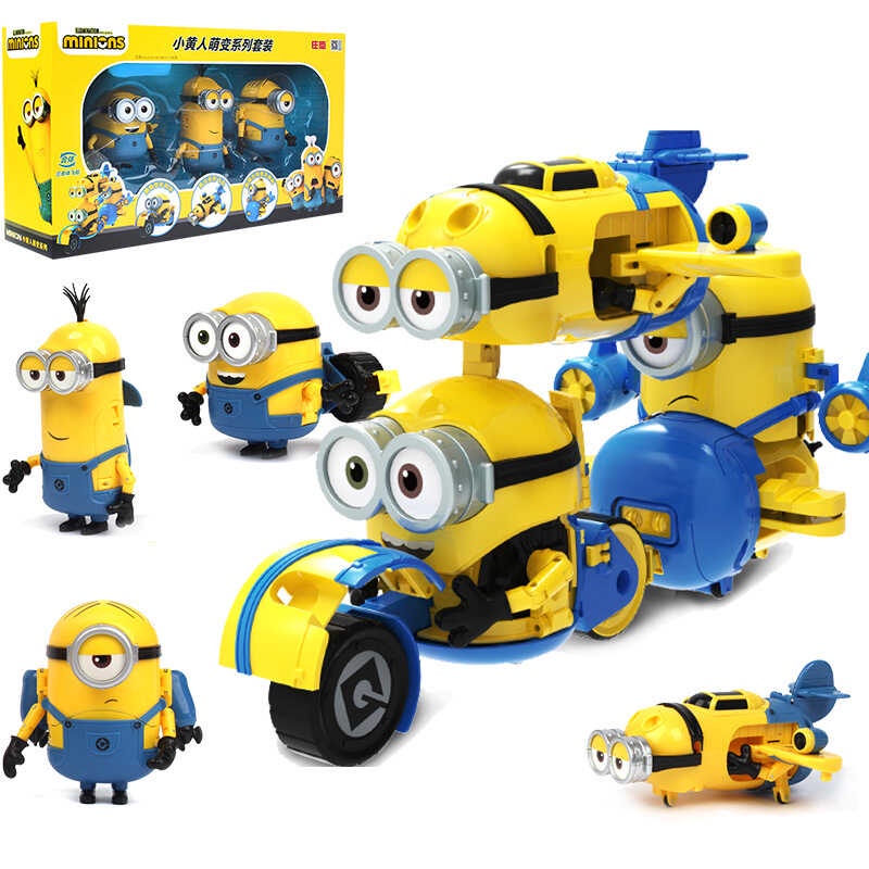 Minions Toy The Rise Of Gru Transform Robot Car Aircraft Boy Bob Kevin ...