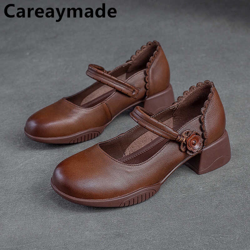 Careaymade-Bowtie Tanging sapatos ng mga kababaihan sa katad Loafers ...