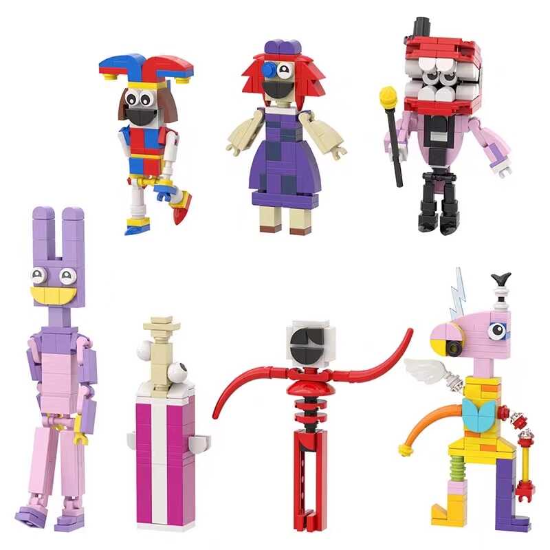 MOC 7 Set The Amazing Digital Circus Building Blocks Pomni Jax Cartoon ...