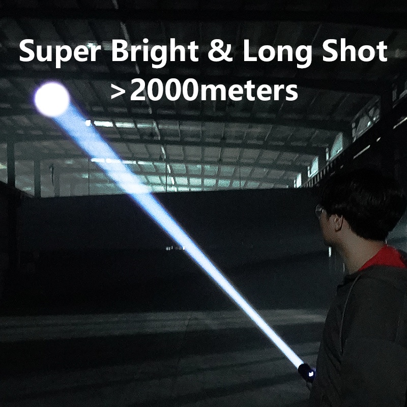 Smiling Shark SD8107 Flashlight Rechargeable Waterproof Led M77 8400LM ...