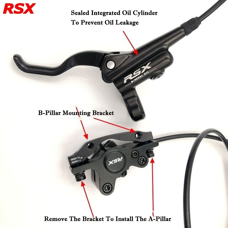 RSX Mountain Bike Oil Disc Hydraulic Brake Kit Mtb Bicycle Disc Brake ...