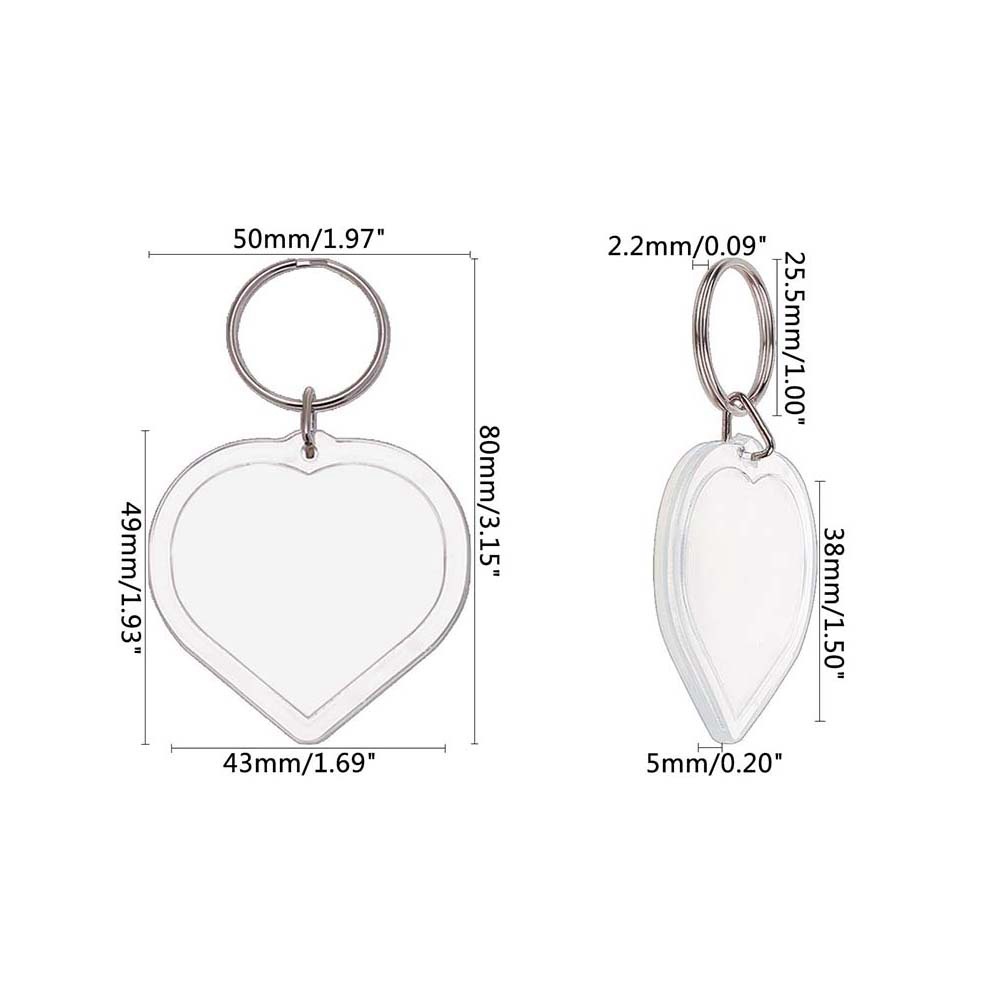 10pcs Keychain Acrylic Key Chain Key Ring Blank Keyrings Insert Photo ...